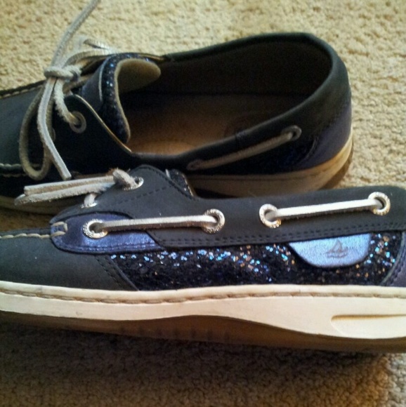 Sperry | Shoes | Navy Blue Sequin Sperry | Poshmark